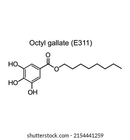 Structural Chemical Formula Octyl Gallate Stock Vector (Royalty Free ...