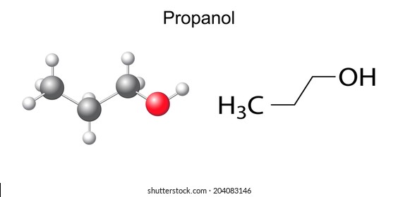 Structural Chemical Formula Propanol 1propanol Molecule: vetor stock ...