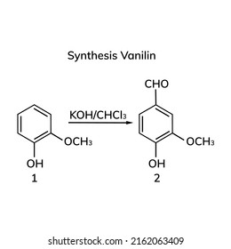 Structural Chemical Formula Vanilin Synthesis Stock Vector (Royalty ...