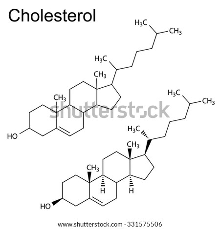 Structural Chemical Formulas Cholesterol Molecule 2 D Stock Vector ...