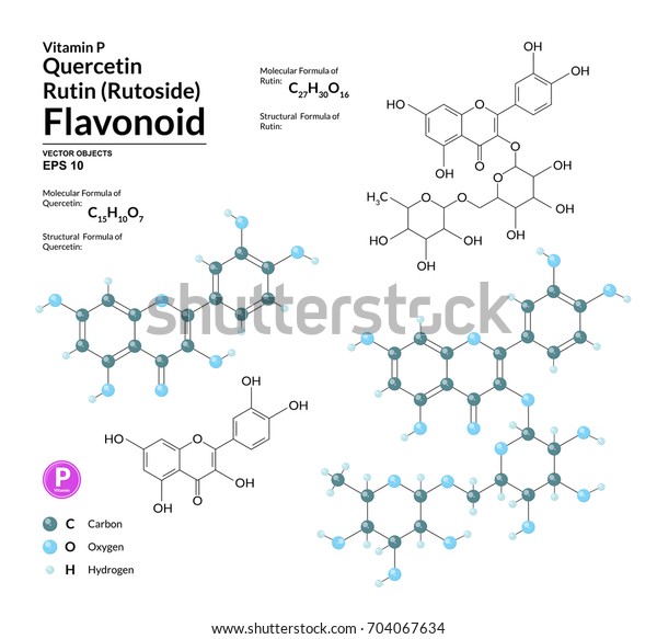 Structural Chemical Molecular Formula Model Rutin: เวกเตอร์สต็อก (ปลอด ...