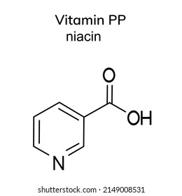 Structural Formula Vitamin Pp On White Stock Vector (Royalty Free ...