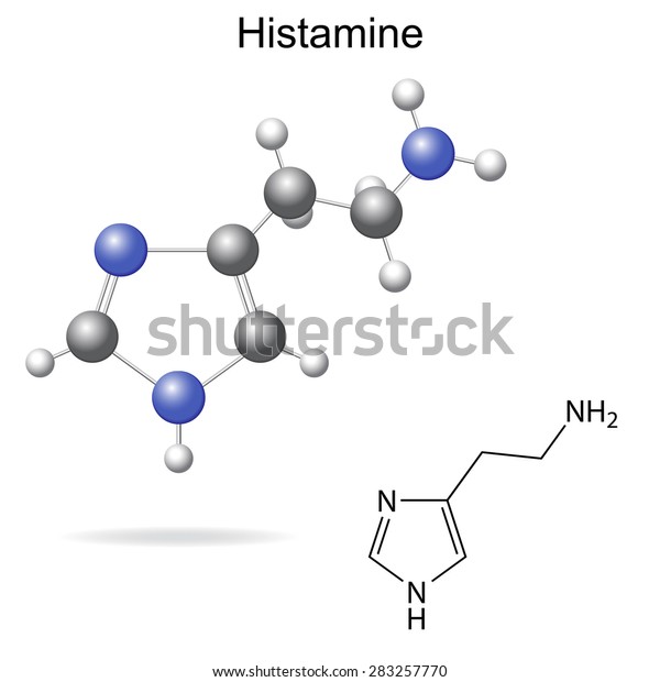 Structural Model Chemical Formula Histamine Molecule Stock Vector ...