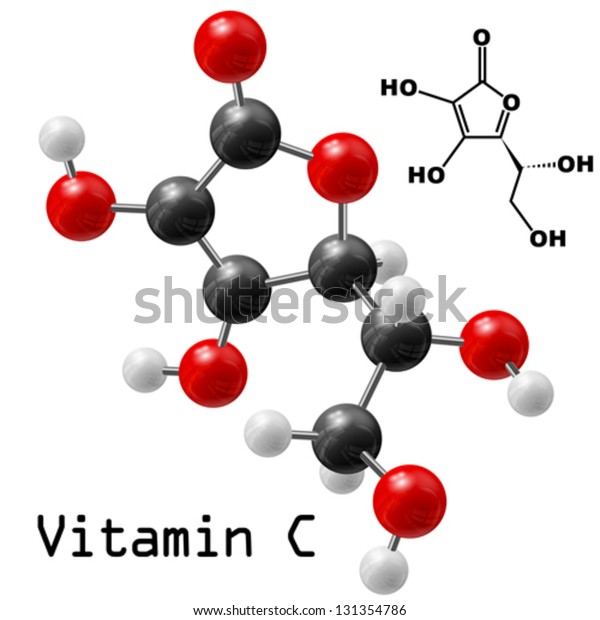 Structural Model Vitamin C Molecule Stock Vector (Royalty Free) 131354786
