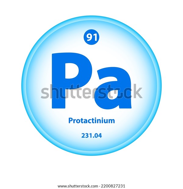 Structure Chemical Element Protactinium Pa Symbol Stock Vector Royalty