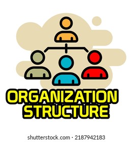 Structure Icon Organization Sticker Design Flat Stock Vector (Royalty ...