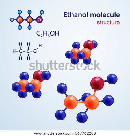Structure Molecules Ethanol Molecule Chemical Structural Stock Vector ...