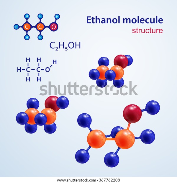Structure Molecules Ethanol Molecule Chemical Structural Stock-vektor ...