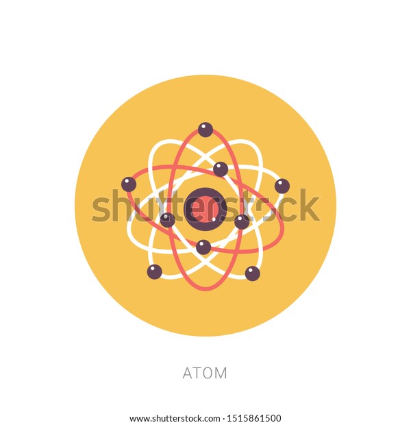 Structure Nucleus Atom Icon Yellow Theme Stock Vector (Royalty Free ...