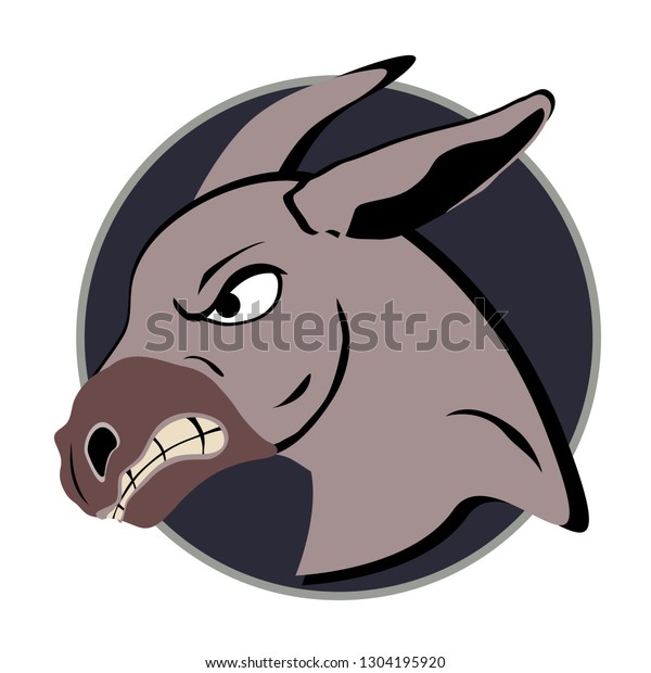 Stubborn Donkey Angry Donkey Flat Design Stock Vector (Royalty Free ...