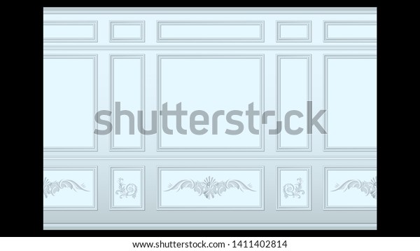 Stucco Floral Pattern On Light Wall Stock Vector (Royalty Free) 1411402814