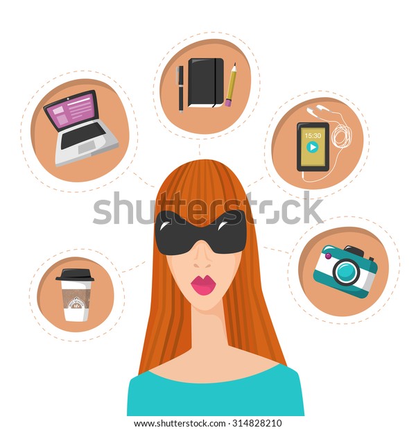 Student Accessories Icons Young Modern People Stock Vector (Royalty ...