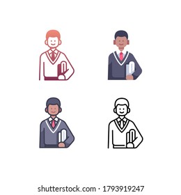 Student Boy Book Icon Vector Illustration Stock Vector (Royalty Free ...
