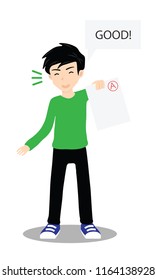 Student Boy Happy Passed Test Get Stock Vector (Royalty Free ...