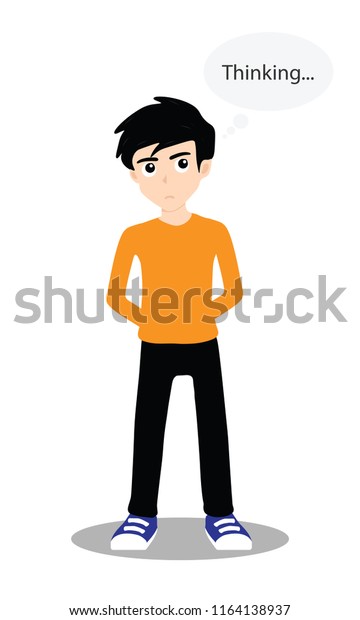 Student Boy Thinking Cartoon Illustration Stock Vector (Royalty Free ...