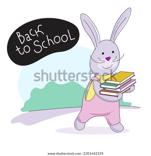 Student Bunny Go Home School Stack Stock Vector (Royalty Free ...