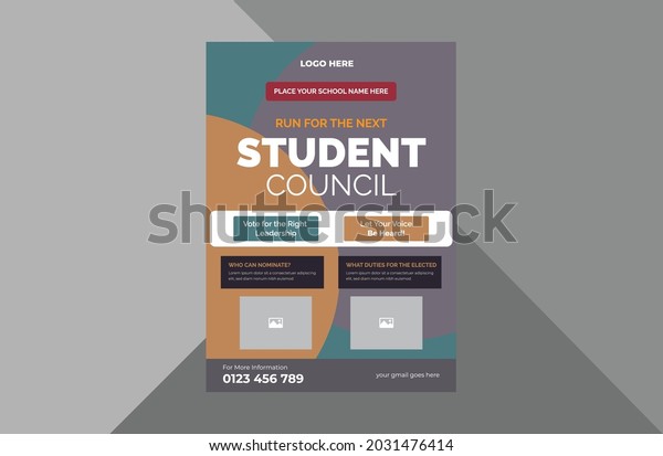 Student Council Flyer Design Template Student Stock Vector (Royalty ...
