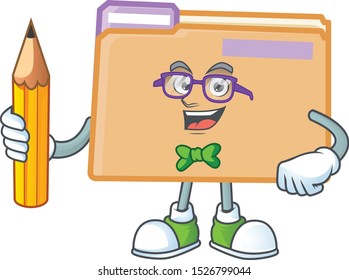 Vektor Stok Student Folder Icon Character Mascot (Tanpa Royalti ...