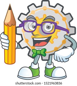 Student Gear Machine Cartoon Character Mascot Stock Vector (Royalty ...
