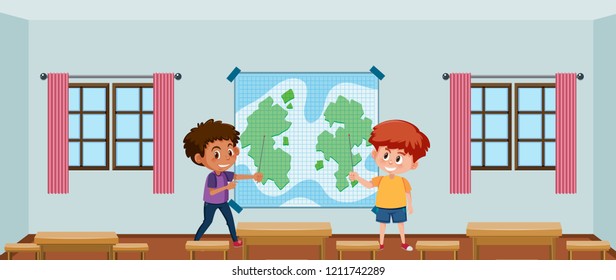 Student Geography Class Illustration Stock Vector (Royalty Free ...