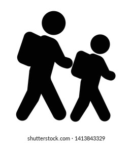 Student Go School Icon Vector Stock Vector (Royalty Free) 1413843329 ...