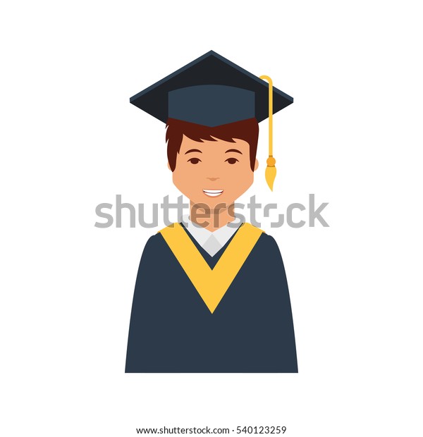Student Graduation Uniform Vector Illustration Design Stock Vector ...