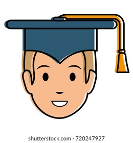 Student Head Hat Graduation Avatar Stock Vector (Royalty Free) 720251518