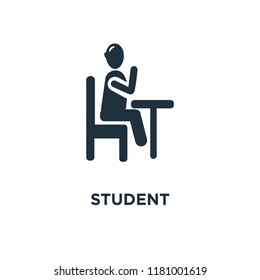 Student Icon Black Filled Vector Illustration Stock Vector (Royalty ...