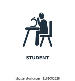 Student Icon Black Filled Vector Illustration Stock Vector (Royalty ...