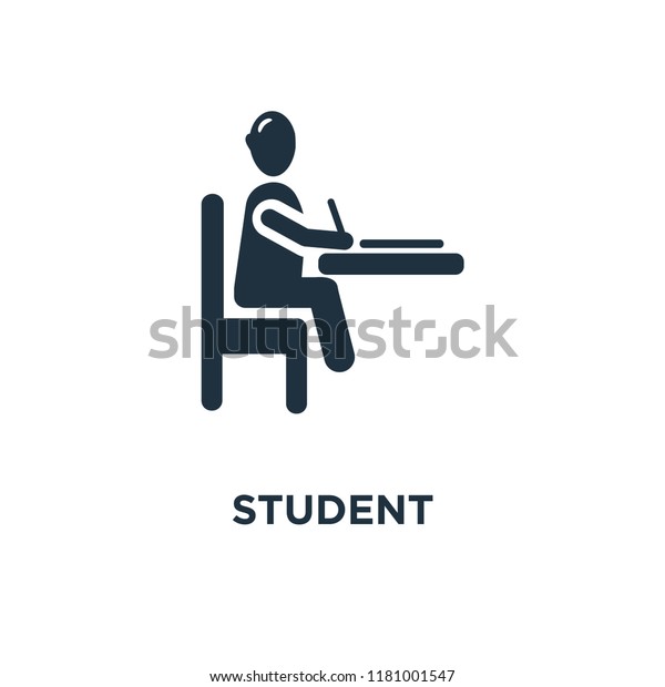Student Icon Black Filled Vector Illustration Stock Vector (Royalty ...