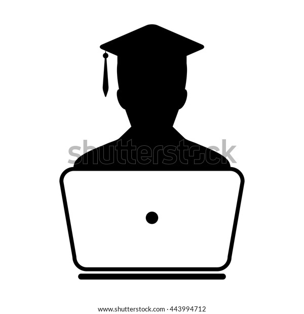 Student Icon Laptop Computer Vector Stock Vector (Royalty Free ...