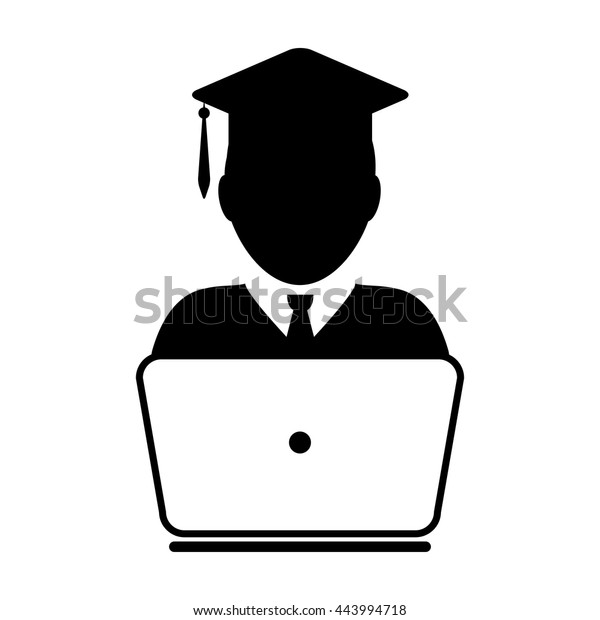 Student Icon Laptop Computer Vector Stock Vector (Royalty Free ...