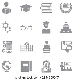 Student Icons Gray Flat Design Vector Stock Vector (Royalty Free ...