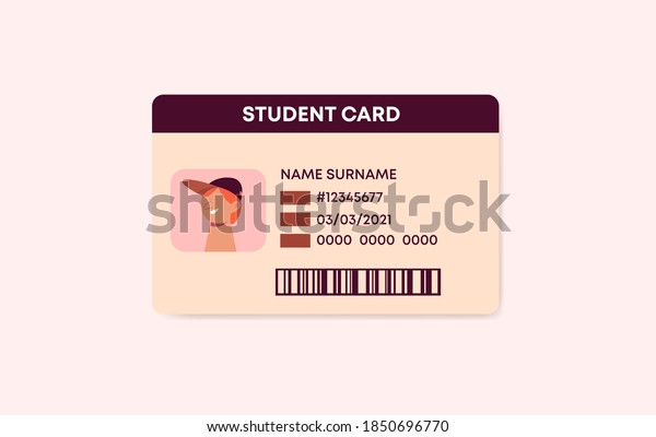Student Id Card Template Identification Card Stock Vector (Royalty Free ...
