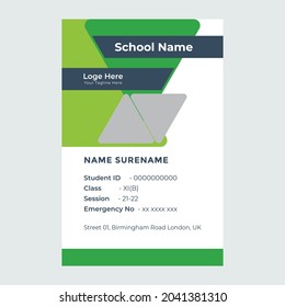 Student Id Card Template Layout Stock Vector (Royalty Free) 2041381310 ...