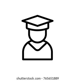 Student Line Icon High Quality Black Stock Vector (Royalty Free ...