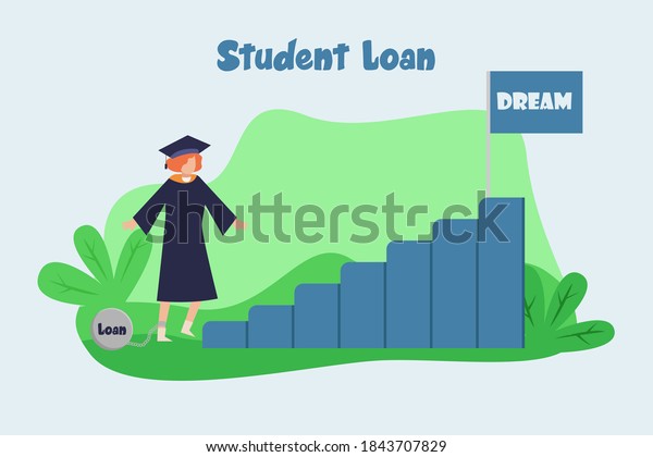 Student Loan Vector Concept Female Student Stock Vector (Royalty Free ...