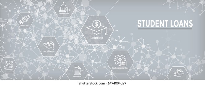 Student Loans Icon Set Web Header Stock Vector (Royalty Free ...