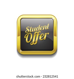 Student Offer Gold Vector Icon Button Stock Vector (Royalty Free ...