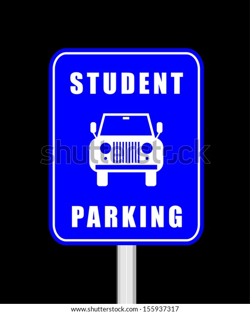 Student Parking Sign Stock Vector (Royalty Free) 155937317