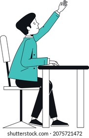 979 Student raising hand icon Stock Vectors, Images & Vector Art ...