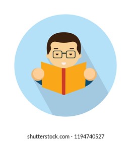 Student Reading Book Student Icon Isolated Stock Vector (Royalty Free ...