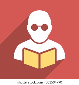 Student Reading Book Long Shadow Icon Stock Illustration 460300699 ...