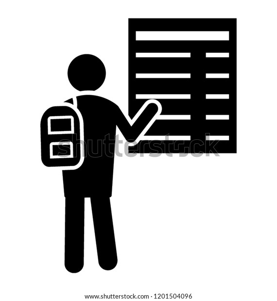 Student Standing Front Noticeboard Stock Vector (Royalty Free ...