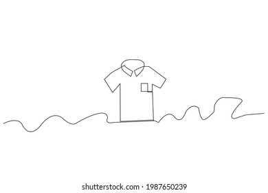 Student Uniform Drawing Single Line Drawing Stock Vector (Royalty Free ...