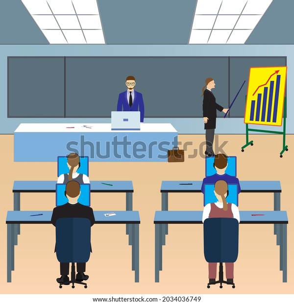 Students Audience Schoolchildren Classroom Education Lecture Stock ...