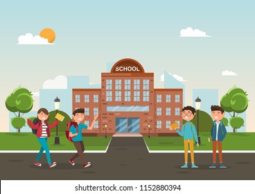 Students Different Character School Education Concept Stock Vector ...