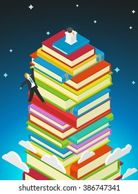 Stack Books Stair Education Concept Stock Illustration 84540001 ...