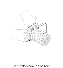 Studio Lamp Isolated On White Background Stock Vector (Royalty Free ...