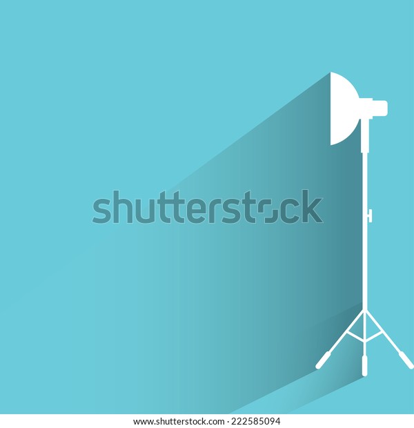 Studio Light Stand Blue Background Flat Stock Vector (Royalty Free ...
